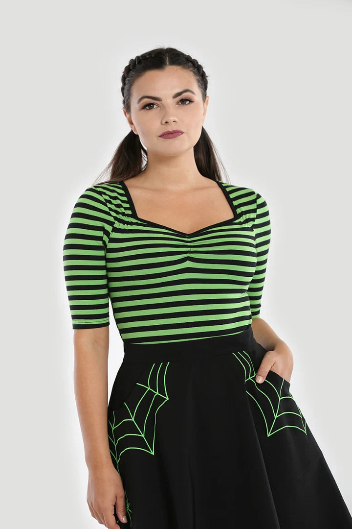 Hell Bunny Warlock Top | Green and Black Tee | Alternative Clothing UK – Captain Jellyfish