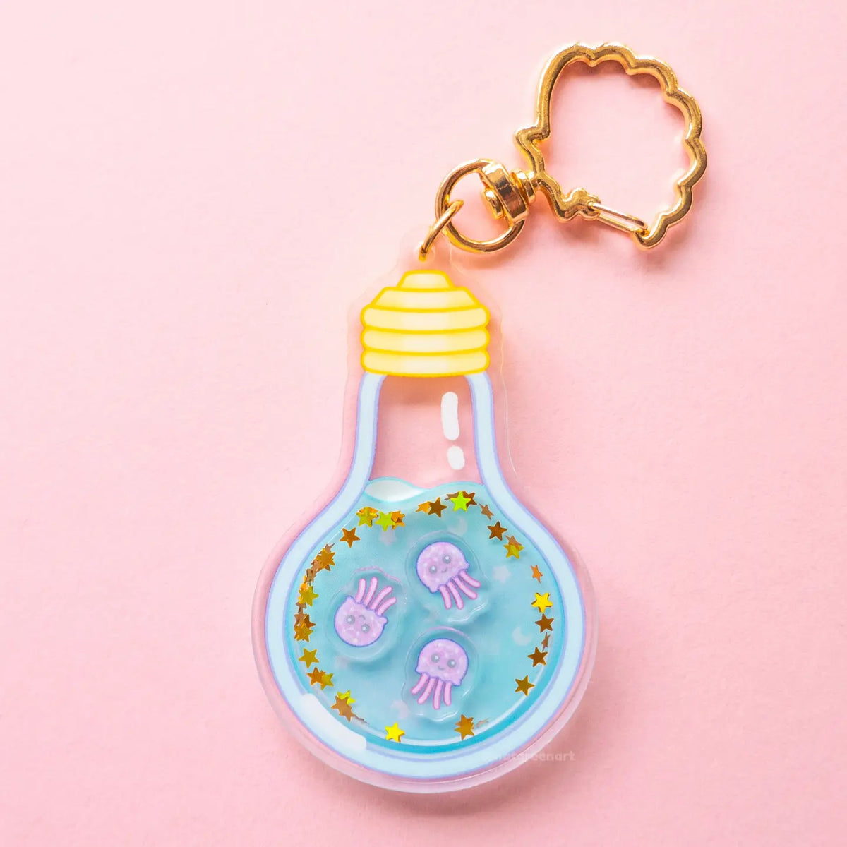 Jellyfish Light Bulb Acrylic Shaker Keyring – Captain Jellyfish