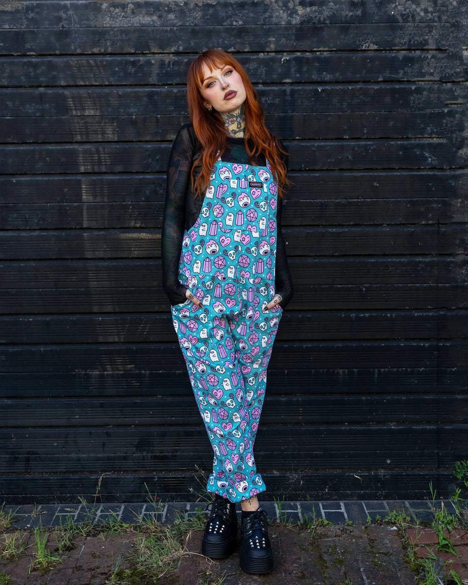Pretty Spooky Stretch Twill Pastel Goth Dungarees By Run And Fly UK ...