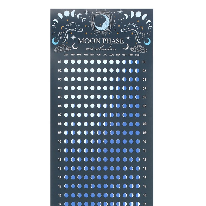 Moon Phase Calendar Poster 2026 – Captain Jellyfish