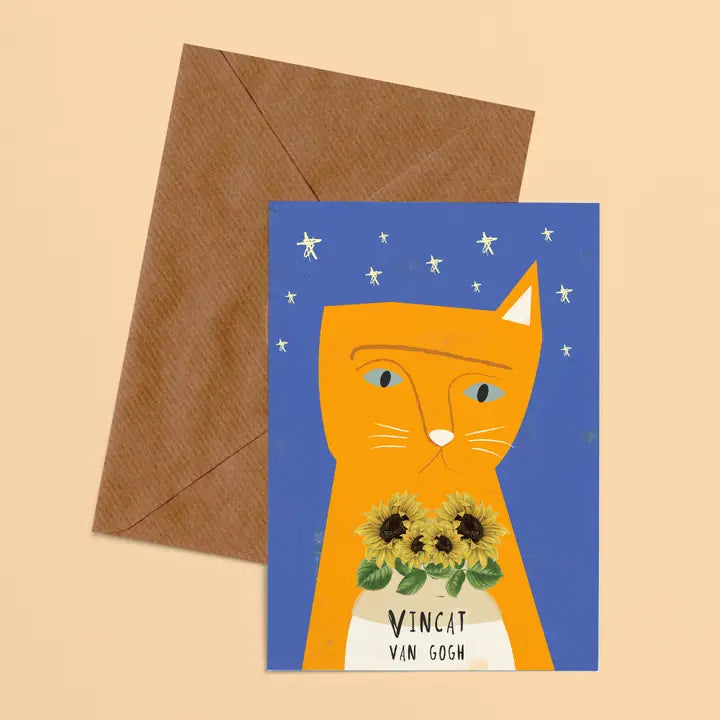 Vincat Van Gogh Cat Artist Card | Niaski UK – Captain Jellyfish